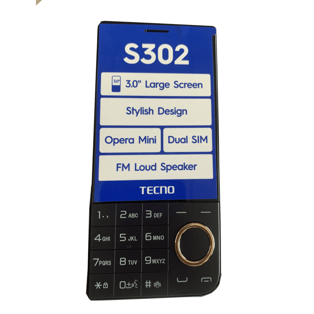 Tecno S302 Button Phone – 3.0″ Display, 1500mAh, Type-C, - U & U ...